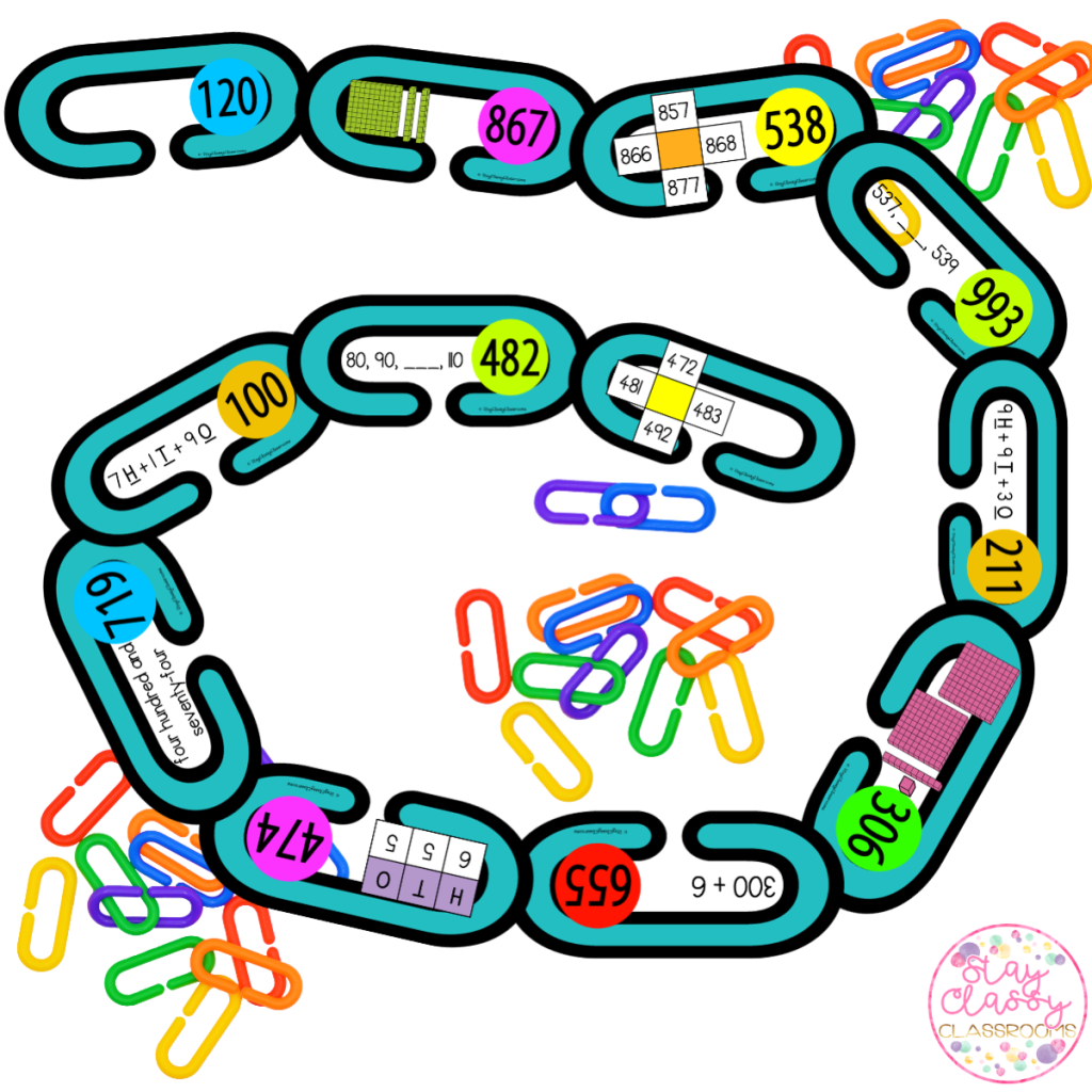 Number Chains | Numbers to 1000 - Stay Classy Classrooms