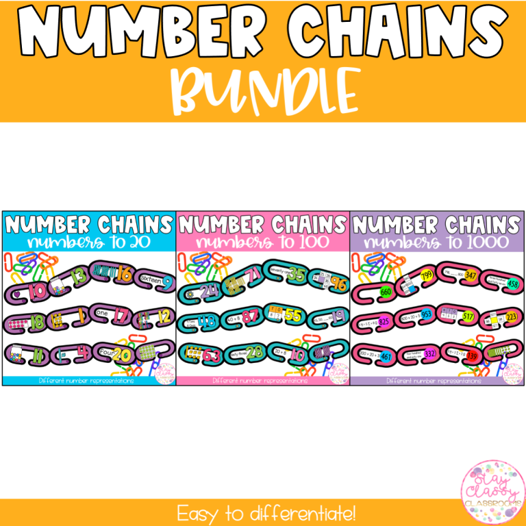 Number Chains | BUNDLE - Stay Classy Classrooms