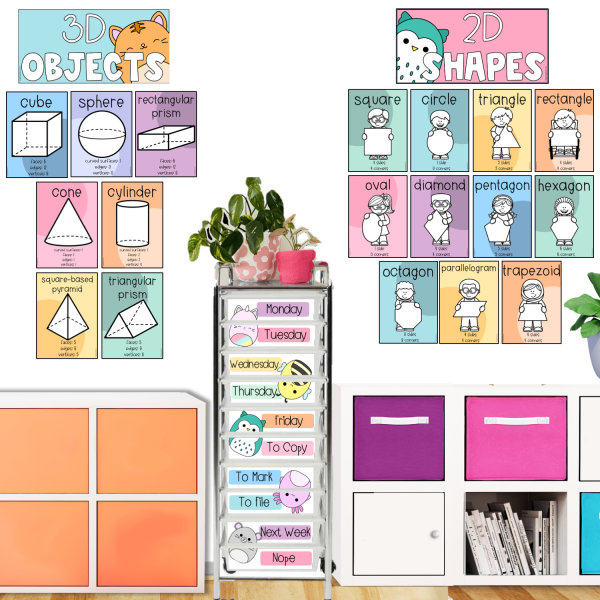 SQUISHIES 2D Shape Posters | Classroom Decor | Pastel - Stay Classy ...