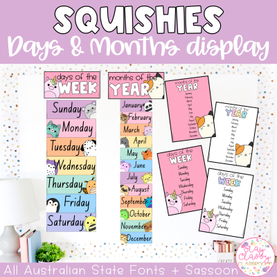 Days & Months Display | SQUISHIES | All Australian State Fonts - Stay ...