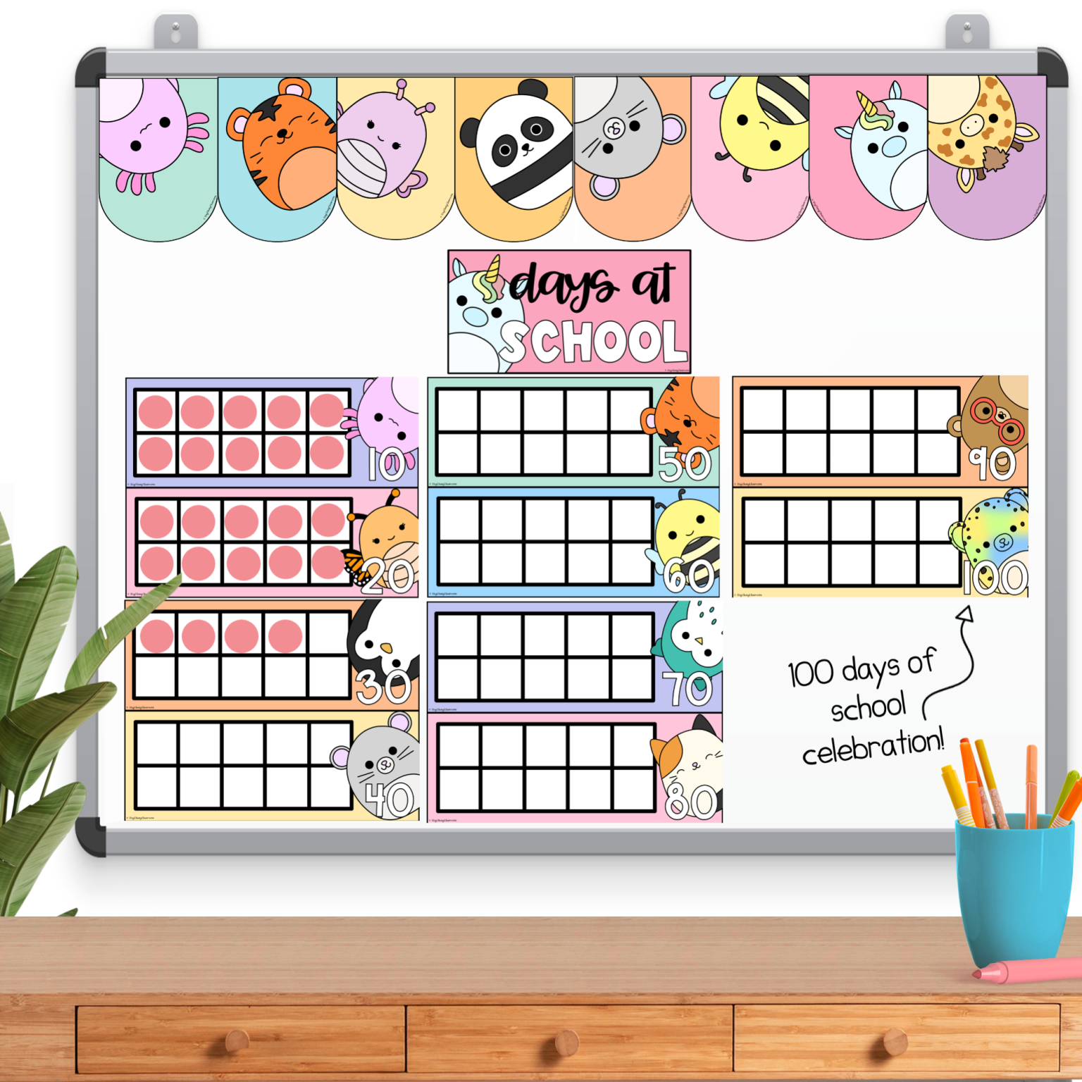 SQUISHIES Days at School Display | 100 Days of School - Stay Classy ...
