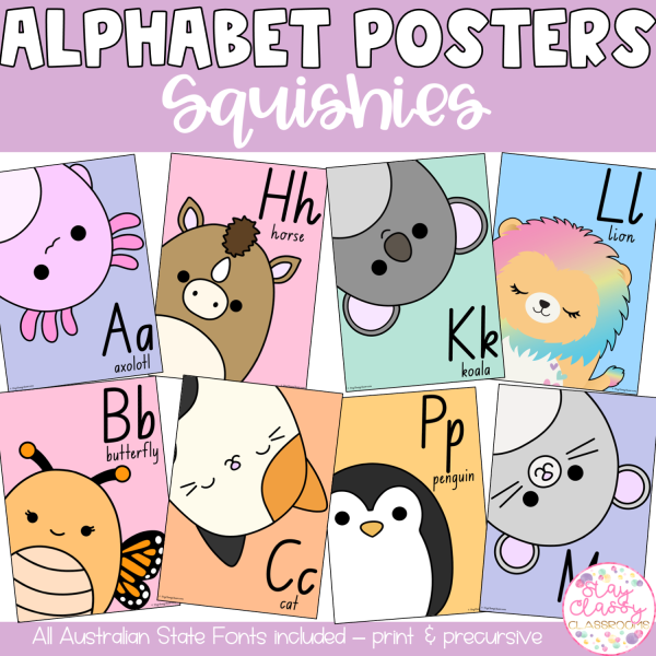 SQUISHIES Alphabet Posters | Classroom Decor | All Australian State ...