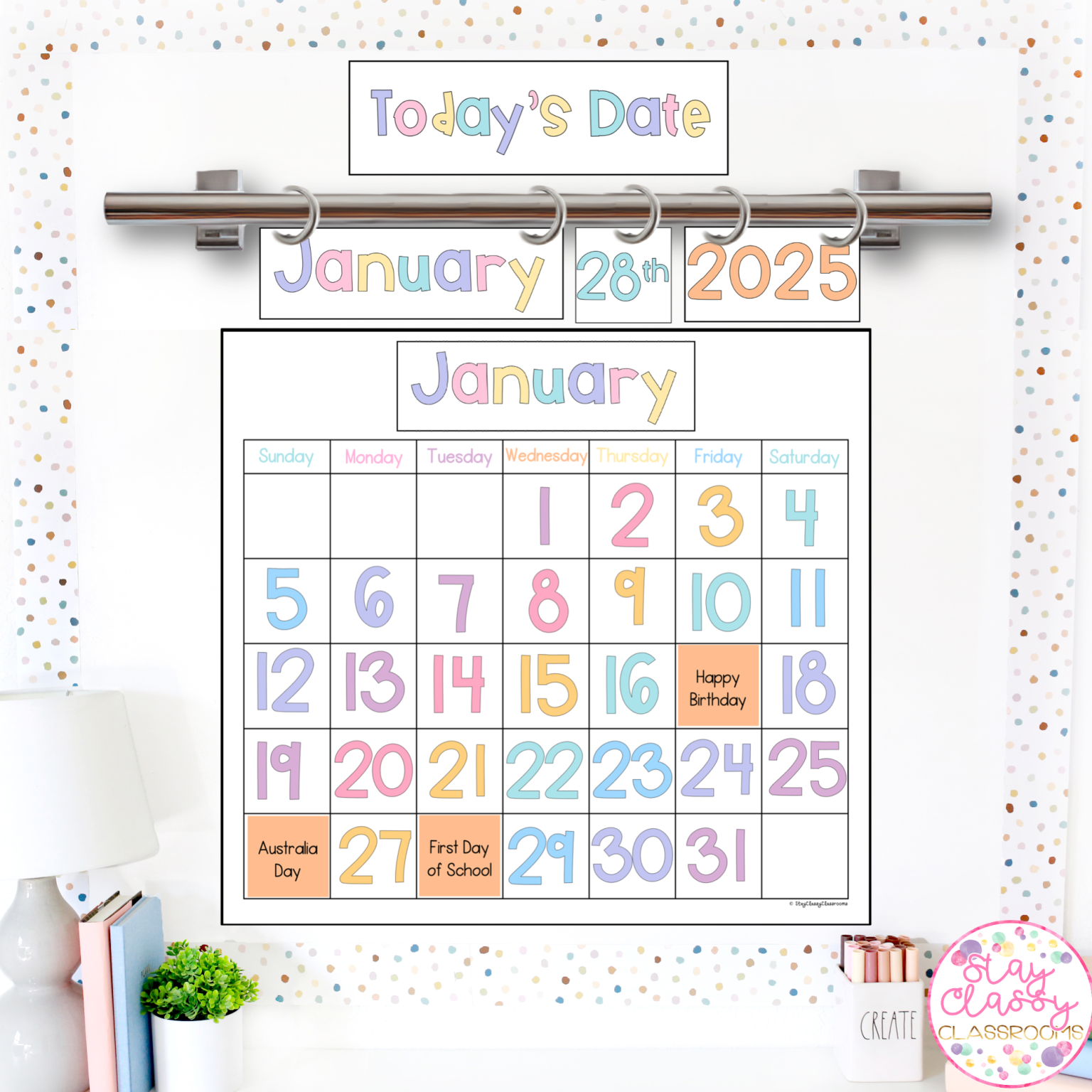 Classroom Calendar, Weather Display & Flip Calendar | Editable ...