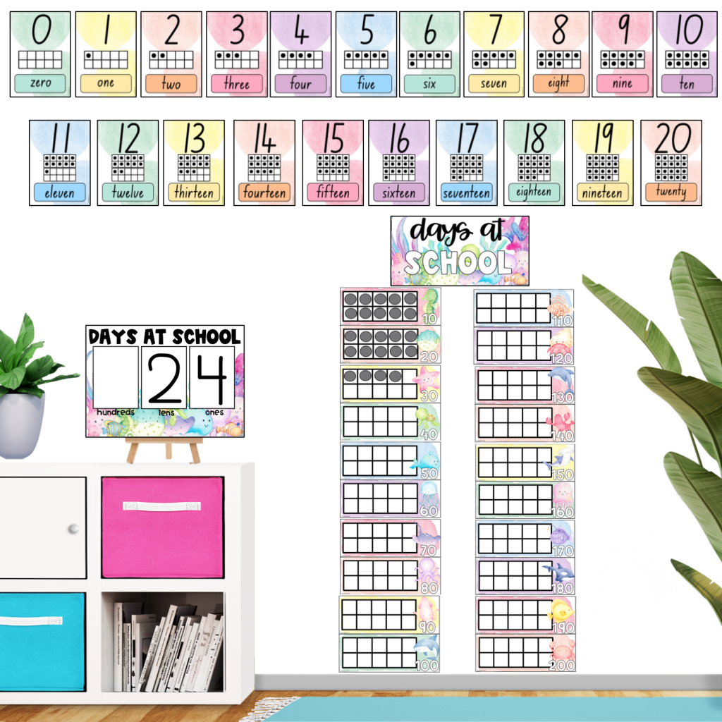 Number Posters | WATERCOLOUR SEA CREATURES Classroom Decor - Stay ...