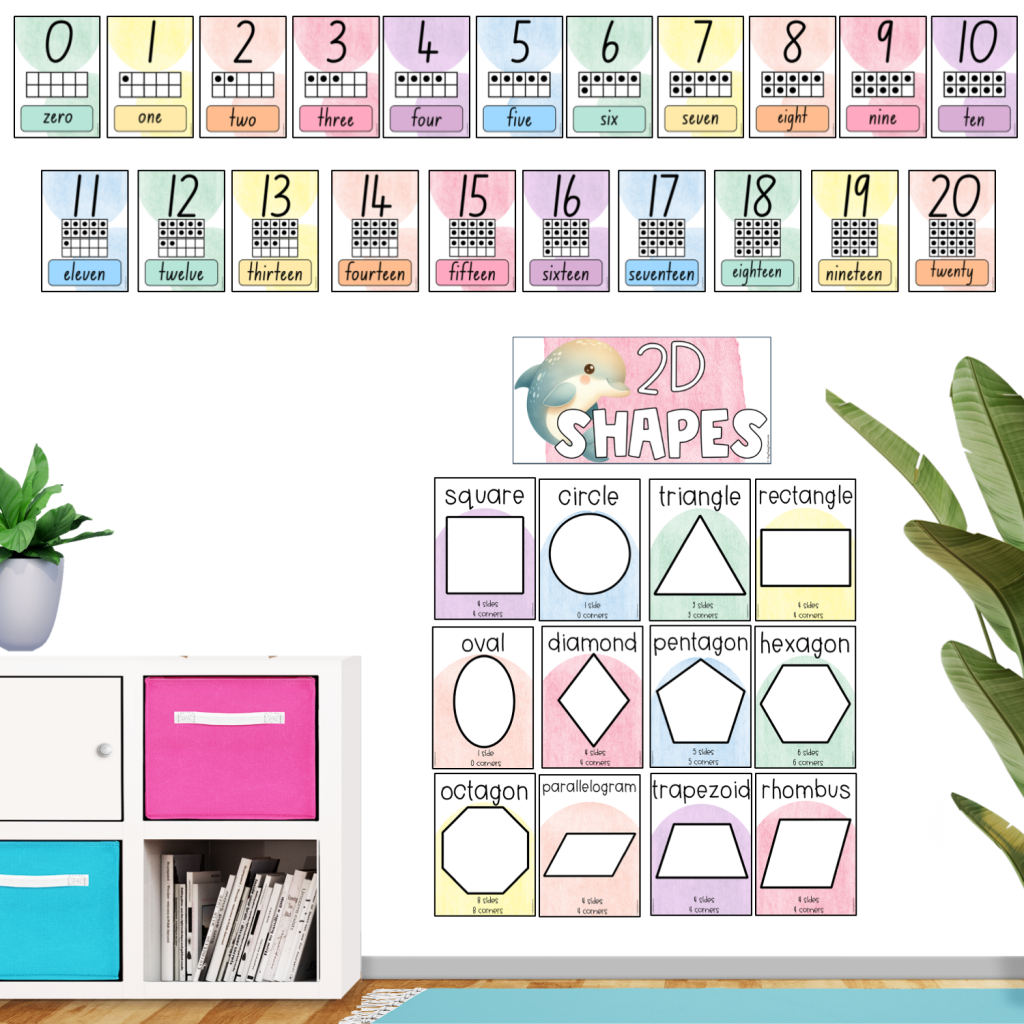 WATERCOLOUR SEA CREATURES 2D Shape Posters | Classroom Decor | Pastel ...