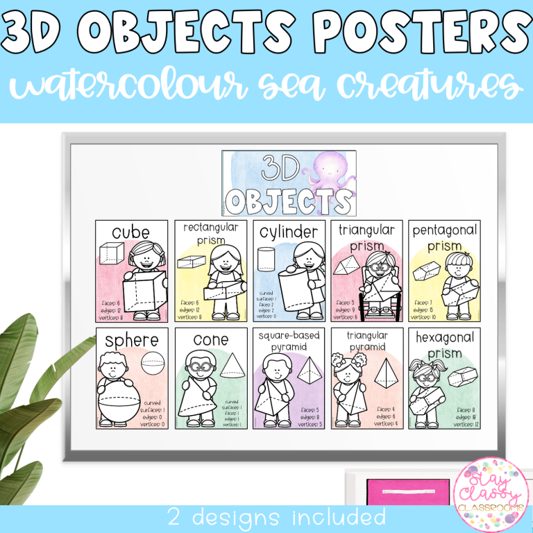 WATERCOLOUR SEA CREATURES 3D Object Posters | Classroom Decor - Stay ...