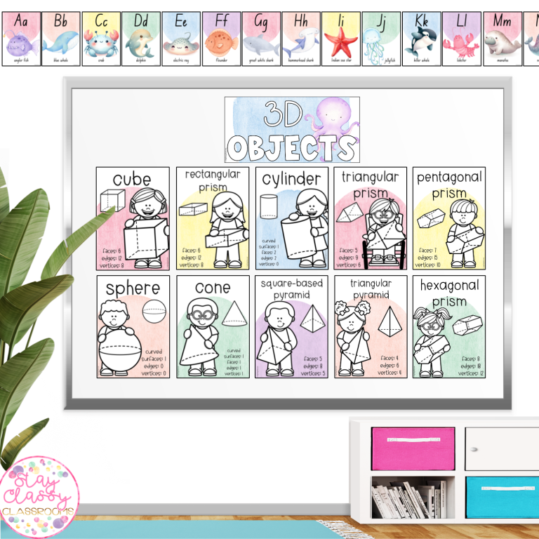 WATERCOLOUR SEA CREATURES 3D Object Posters | Classroom Decor - Stay ...