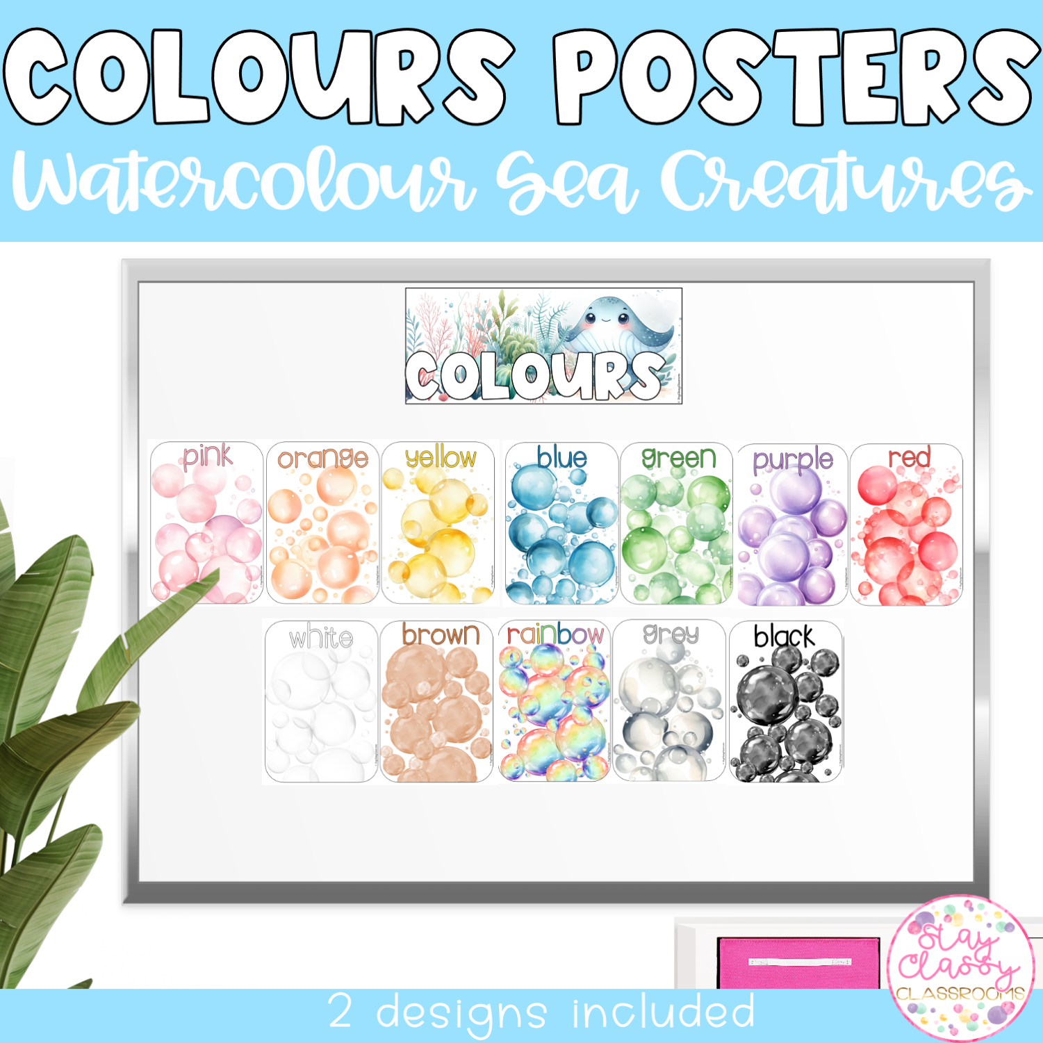 Colour Posters | WATERCOLOUR SEA CREATURES - Stay Classy Classrooms