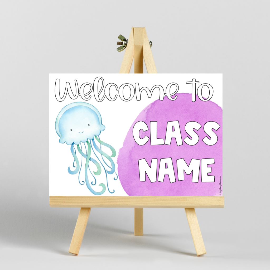 Welcome Sign for Classroom | WATERCOLOUR SEA CREATURES | Editable ...