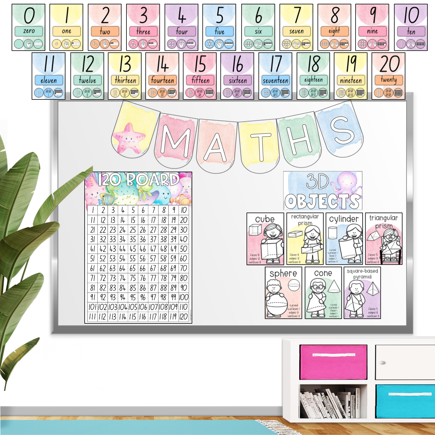 100 & 120 Board Posters | Watercolour Sea Creatures - Stay Classy ...