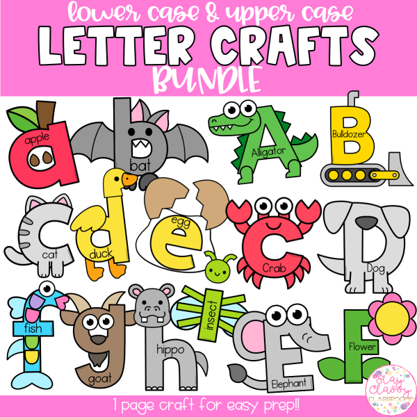 Alphabet Letter Crafts | Lower Case & Upper Case BUNDLE - Stay Classy ...