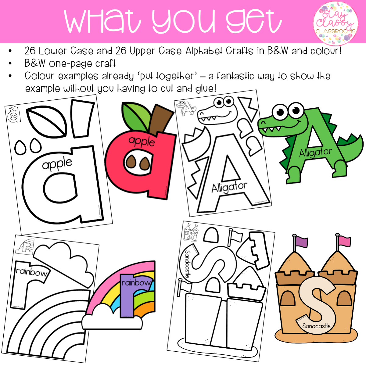 Alphabet Letter Crafts | Lower Case & Upper Case BUNDLE - Stay Classy ...