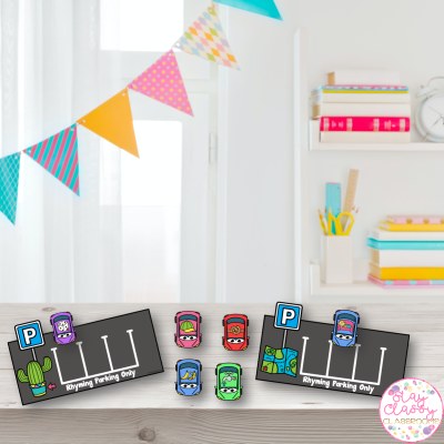 Rhyming Parking Lot | Phonological Awareness Matching Activity - Stay ...