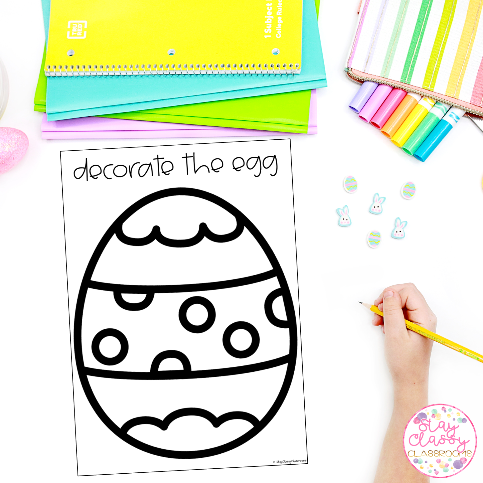 Decorate the Easter Egg Printables - Stay Classy Classrooms