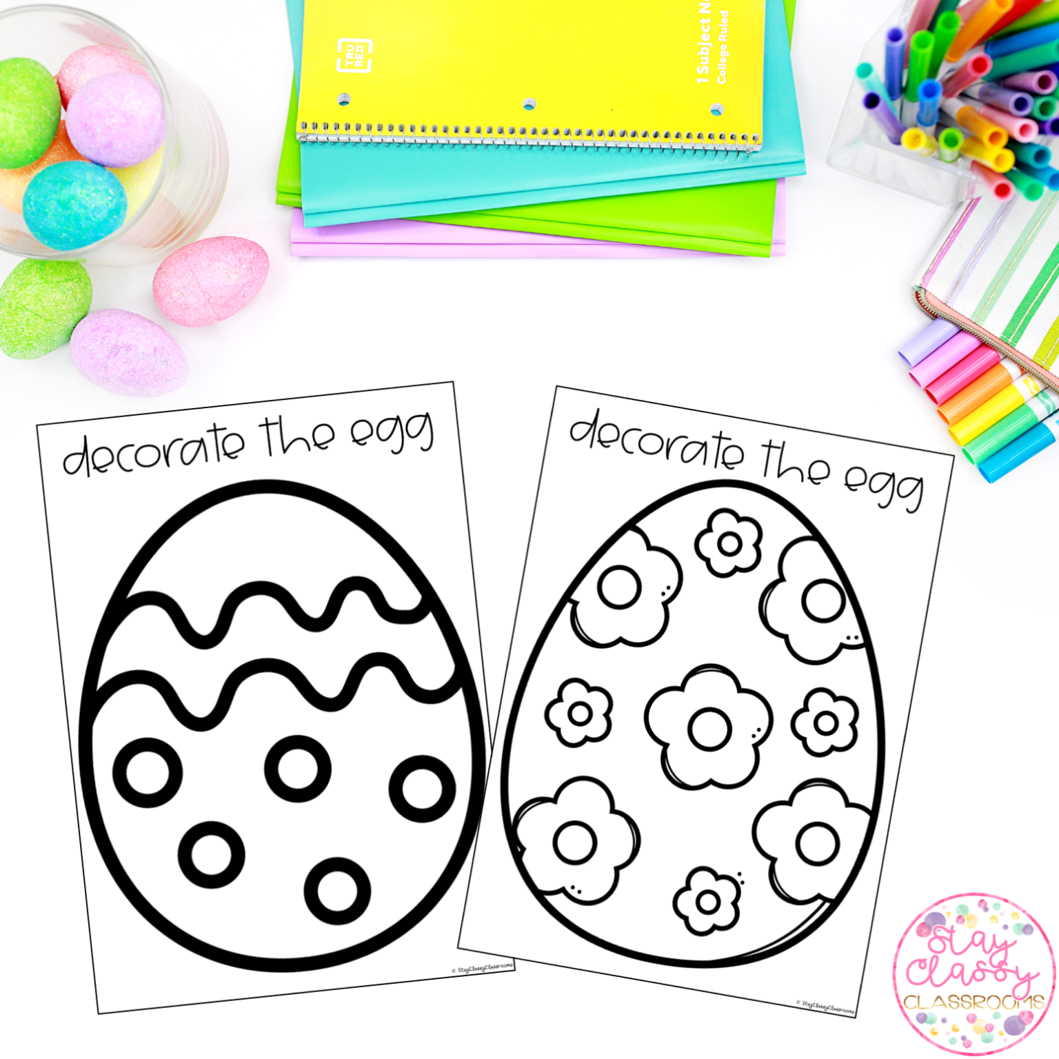 Decorate the Easter Egg Printables - Stay Classy Classrooms