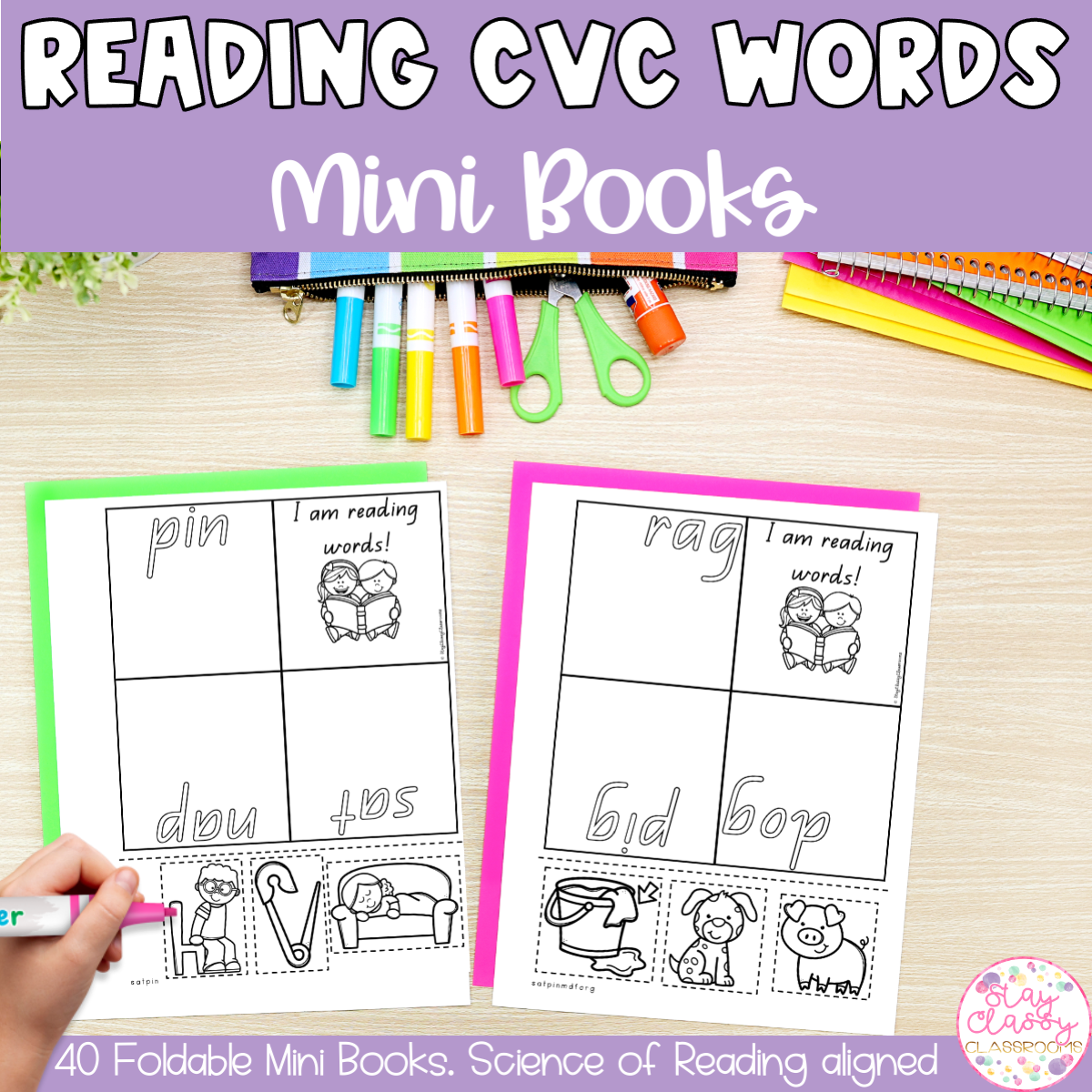 Reading CVC Words | Foldable Mini Books - Stay Classy Classrooms