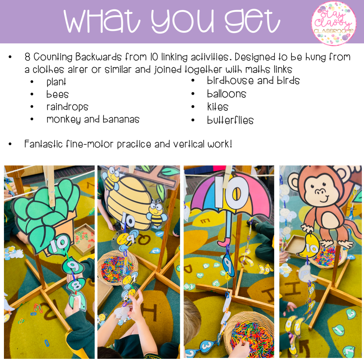 Counting Backwards from 10 | Linking Activities - Stay Classy Classrooms