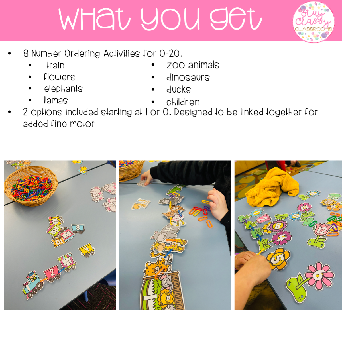 Number Ordering 0-20 | Linking Activities - Stay Classy Classrooms