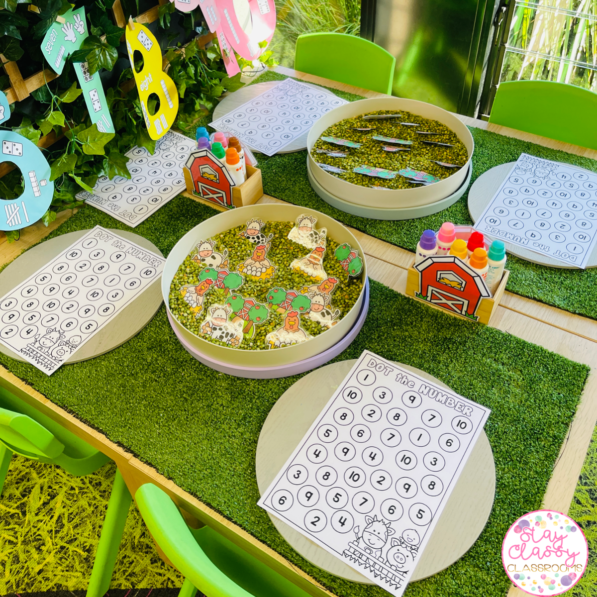 Dot the Number 1-20 | Farm Animals - Stay Classy Classrooms