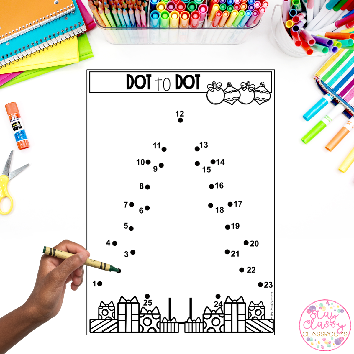 Christmas Dot to Dot | Numbers to 25 - Stay Classy Classrooms