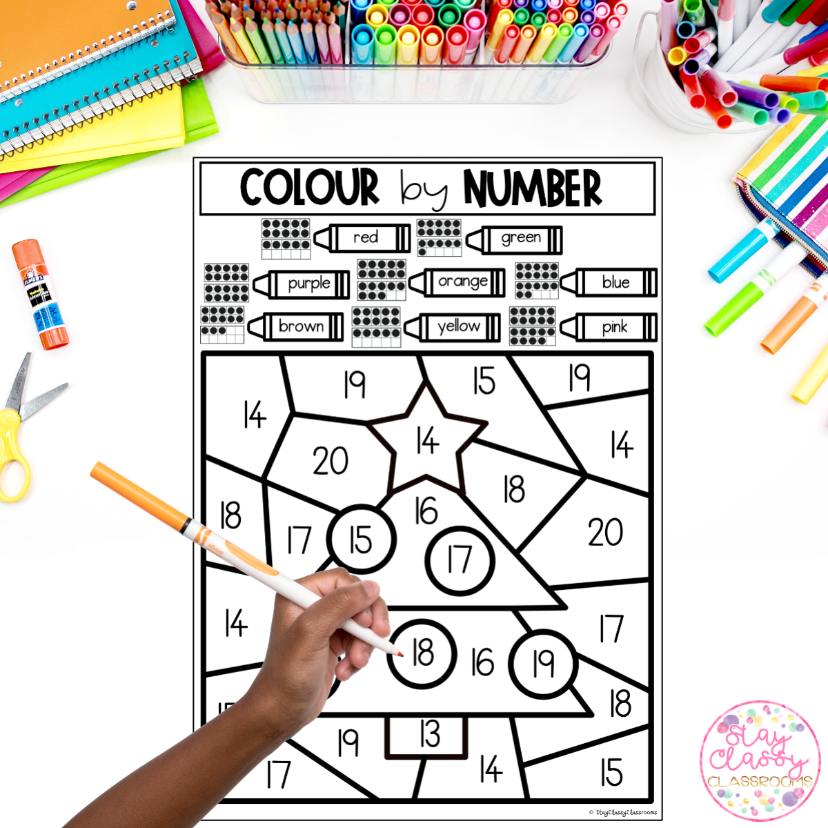 Christmas Colour by Number | Numbers to 10 & 20 - Stay Classy Classrooms