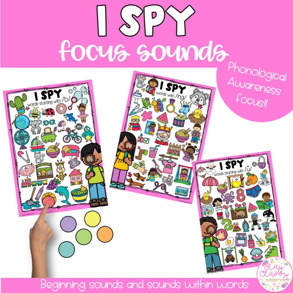 I Spy Phonological Awareness - Beginning Sounds and Sounds within Words ...