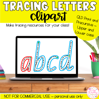 Tracing Letters CLIPART - QUEENSLAND Fonts - Stay Classy Classrooms