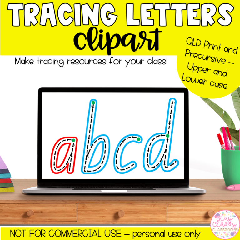 Tracing Letters CLIPART - QUEENSLAND Fonts - Stay Classy Classrooms