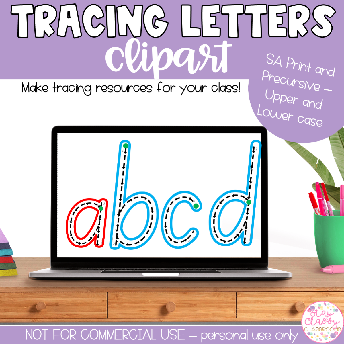 Tracing Letters CLIPART - SOUTH AUSTRALIAN Fonts - Stay Classy Classrooms