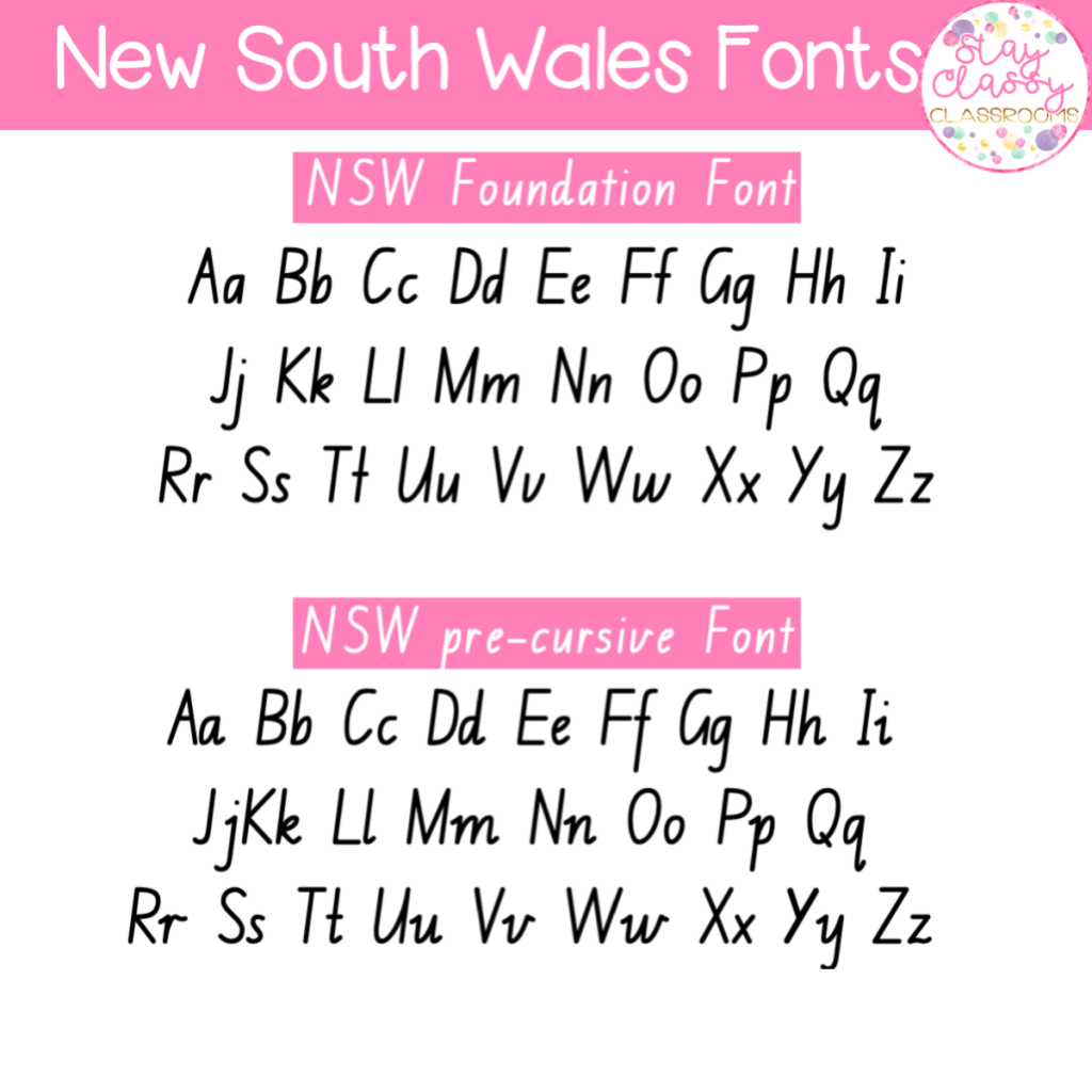 Tracing Letters CLIPART - NEW SOUTH WALES Fonts - Stay Classy Classrooms