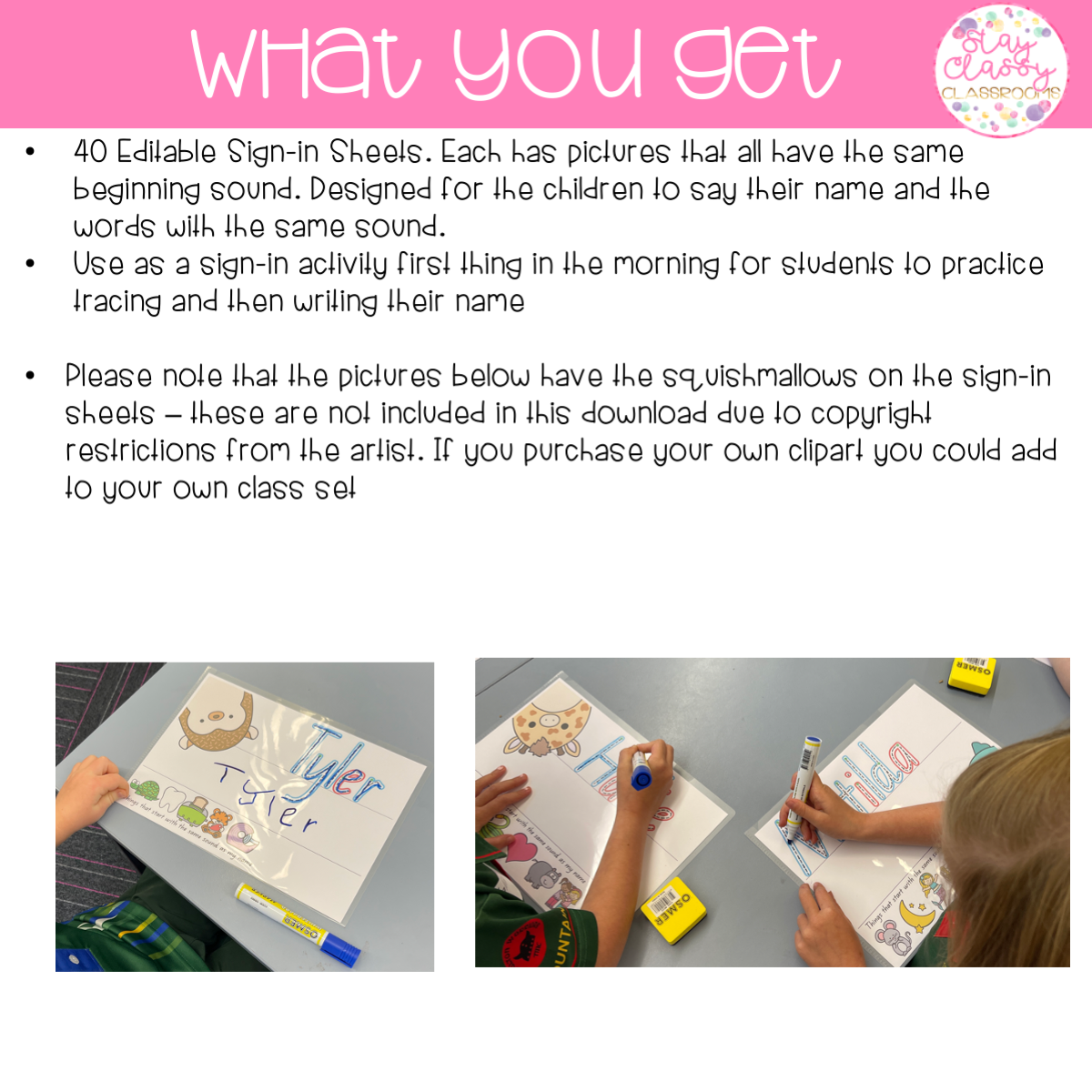 Name Tracing Sign-In Sheets | Editable - Stay Classy Classrooms